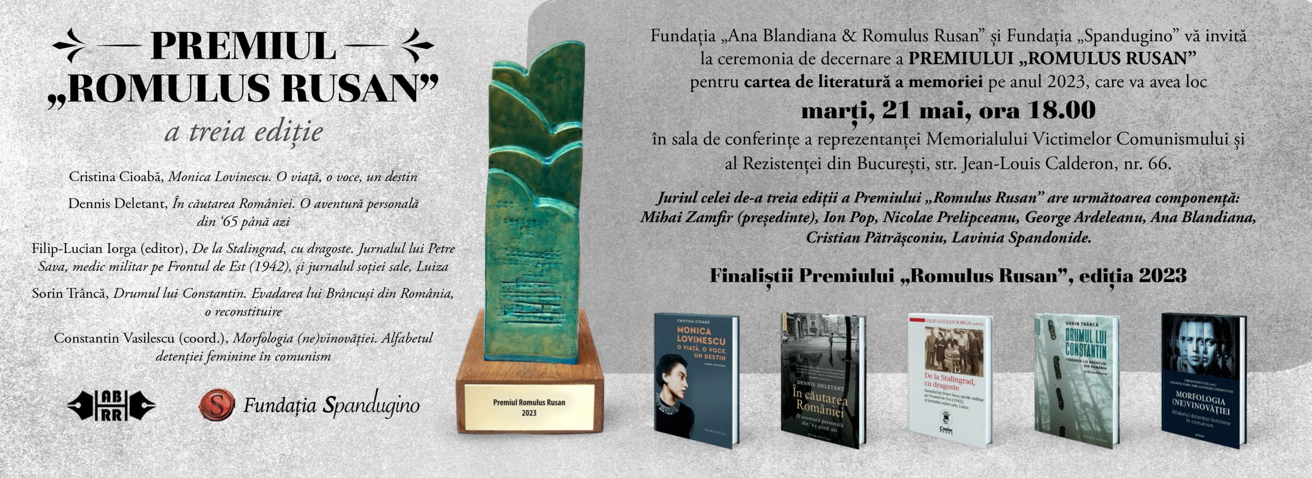 A treia ediție. Premiul Romulus Rusan pentru cartea de literatura a ...